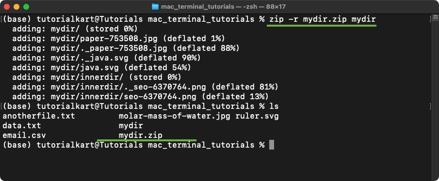 How to Compress Files to a .zip Archive in Mac Terminal