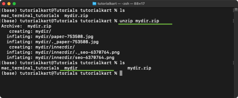 How to Extract .zip Files in Mac Terminal