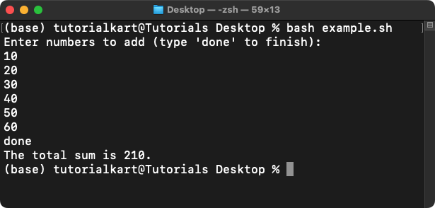 How to Add Numbers from stdin using Bash Script? Examples