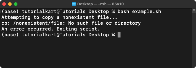 Bash Trap - Catching Errors - Examples
