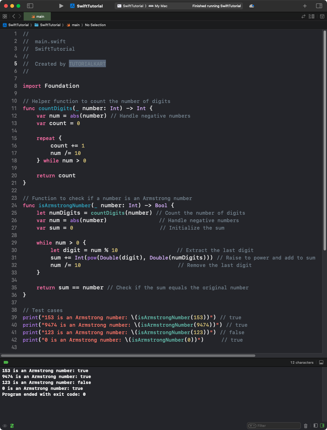 Swift - Check Armstrong Number