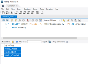 SQL RTRIM() String Function - Syntax, Examples [4]