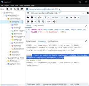 PostgreSQL - Foreign Key Constraints