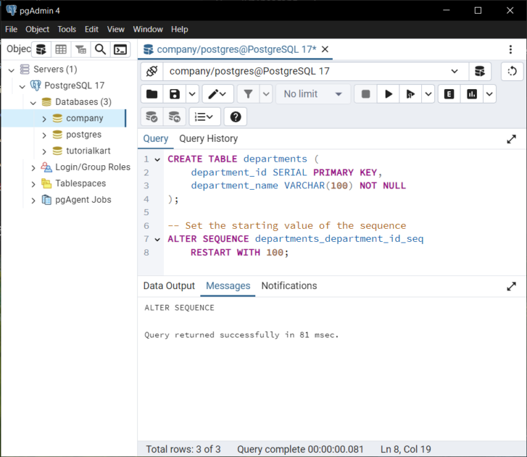 PostgreSQL - Create Table with Auto-increment ID - Examples