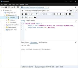 PostgreSQL - Create Table with Auto-increment ID - Examples