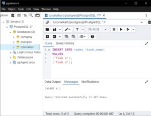 PostgreSQL - Create Table with Primary Key Autoincrement