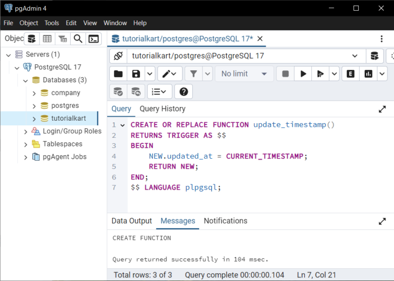 PostgreSQL - Create Table with Default Timestamp - Examples