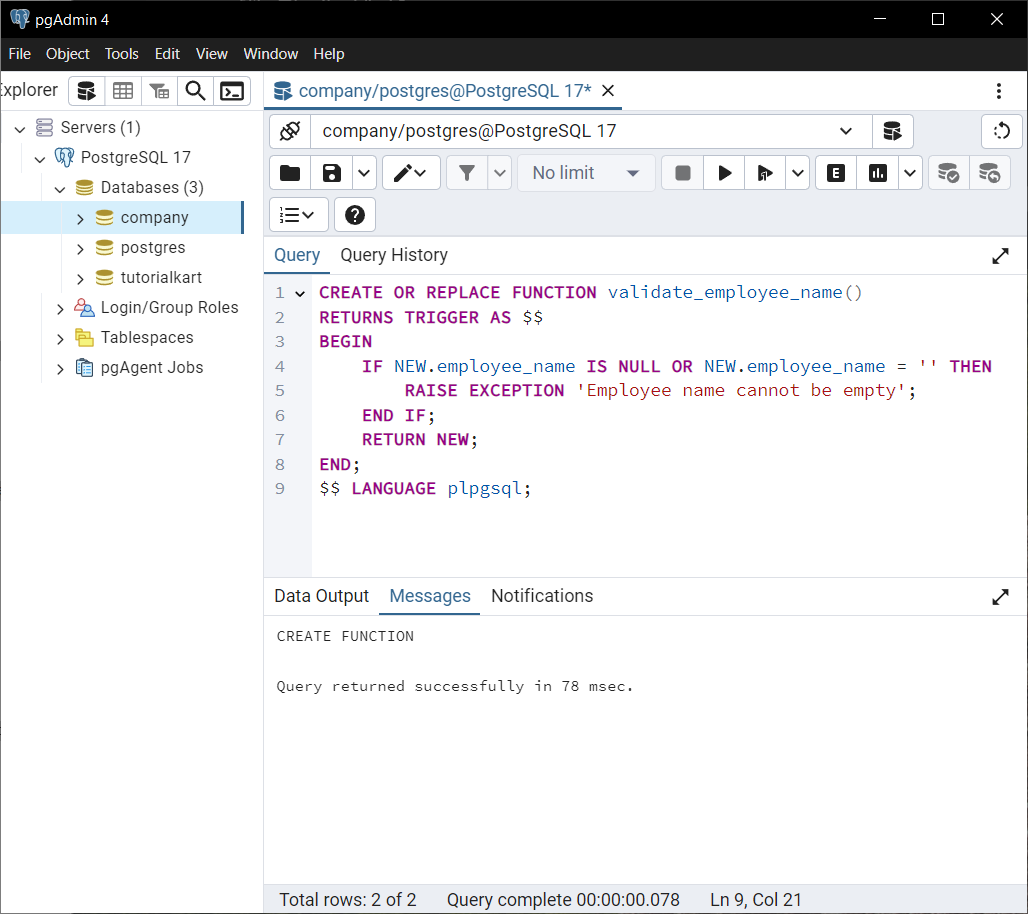 PostgreSQL - Triggers PostgreSQL - Triggers