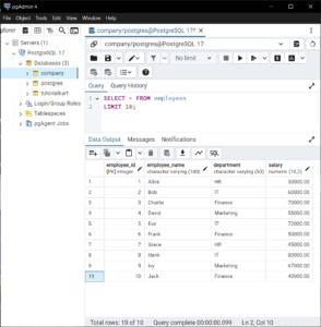 PostgreSQL - Select Top 10 Rows from Table