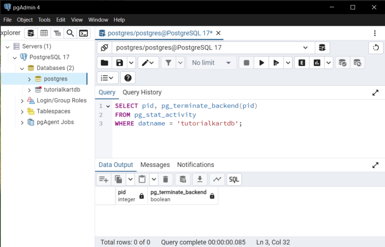 How to Delete a Database in pgAdmin 4