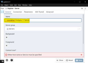 How to Connect to a Database Server in pgAdmin 4