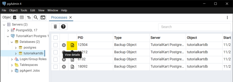 How to Back Up a Database in pgAdmin 4