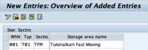Defining Storage Sections in Warehouse Management (WM)
