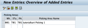 Defining Picking Areas in SAP
