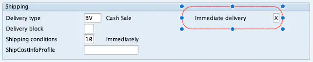 Cash Sales Order Type in SAP