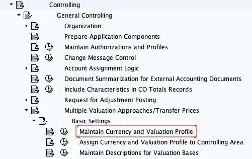 Defining Currency and Valuation Profiles