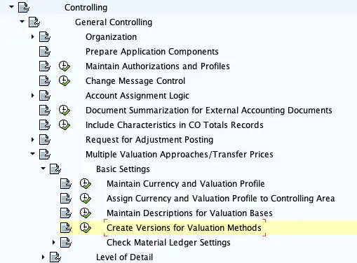 Creating a version for group valuation