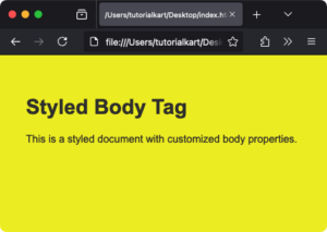 HTML body Tag