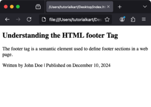 HTML footer Tag