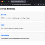 HTML section Tag