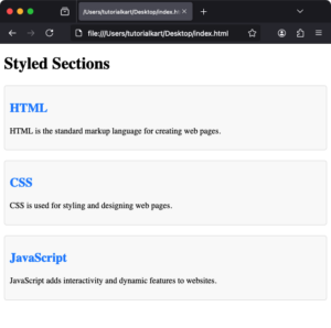 HTML section Tag