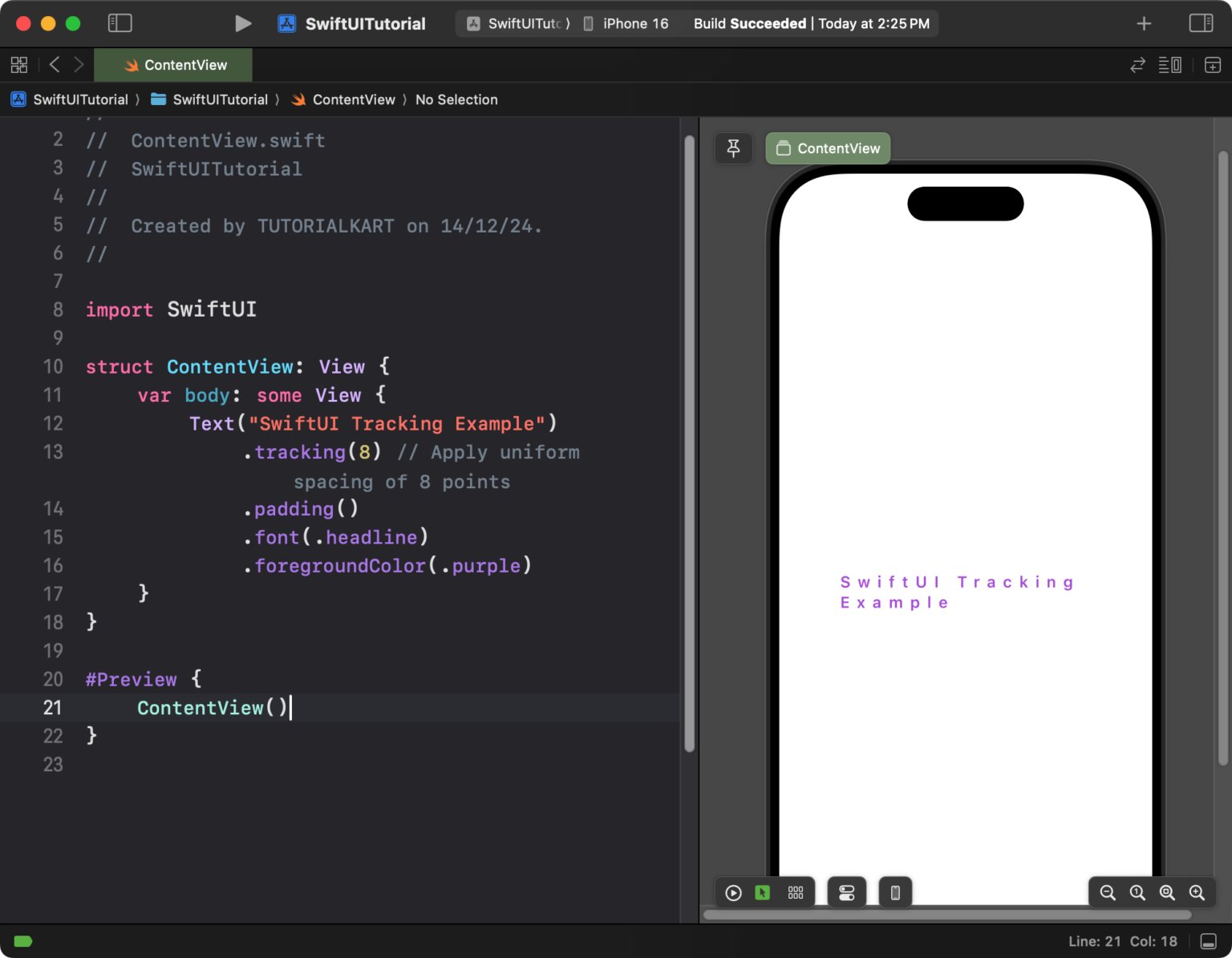 SwiftUI - Text Character Spacing - Examples [3]
