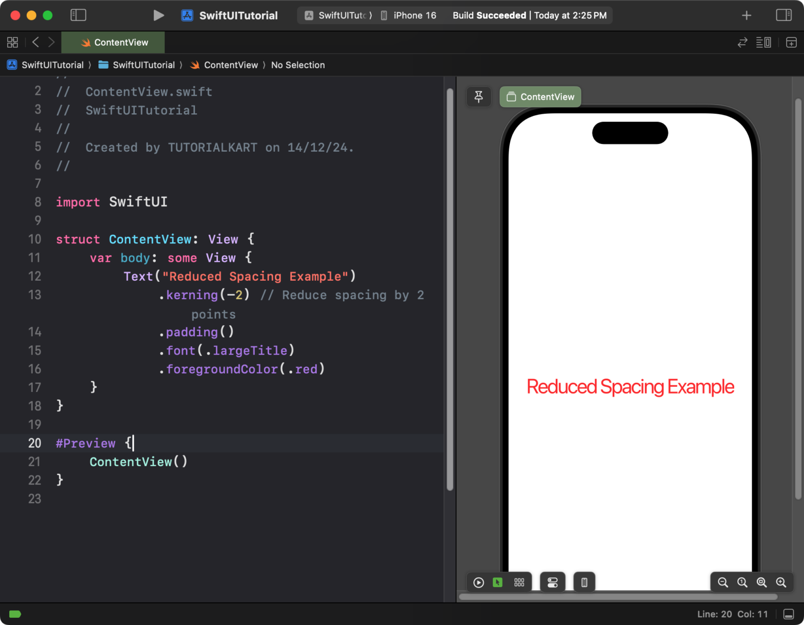SwiftUI - Text Character Spacing - Examples [3]