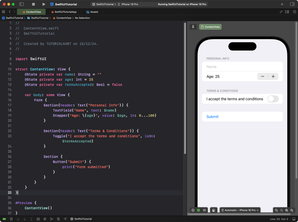 SwiftUI Form - Basic Syntax and Examples [3]