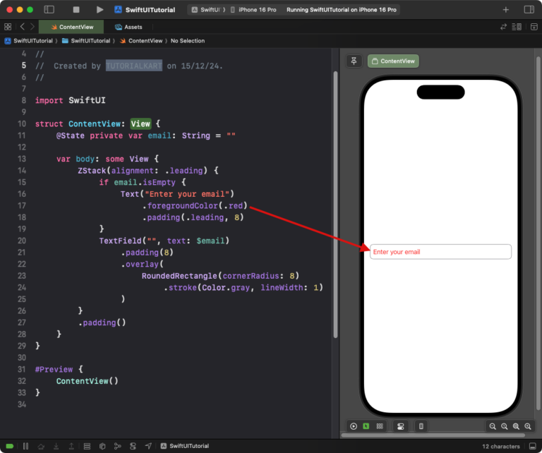 SwiftUI - TextField Placeholder Color - Examples [2]