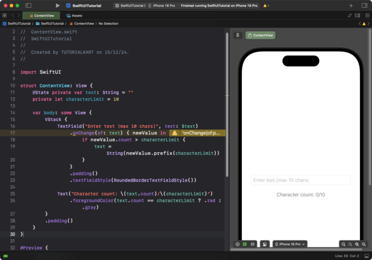 SwiftUI - TextField Character Limit - Examples [2]