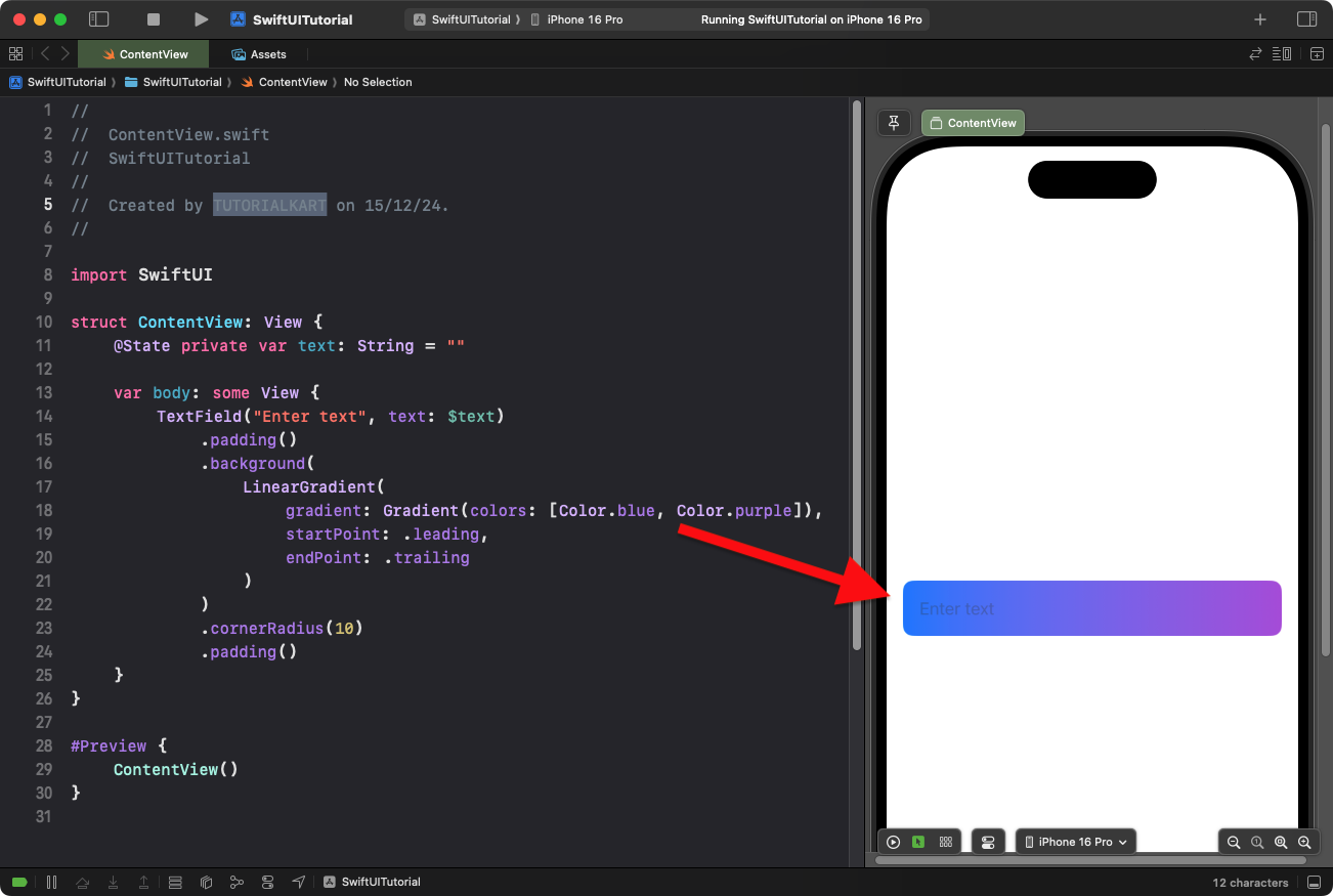 SwiftUI - TextField Background Color - Examples [2]