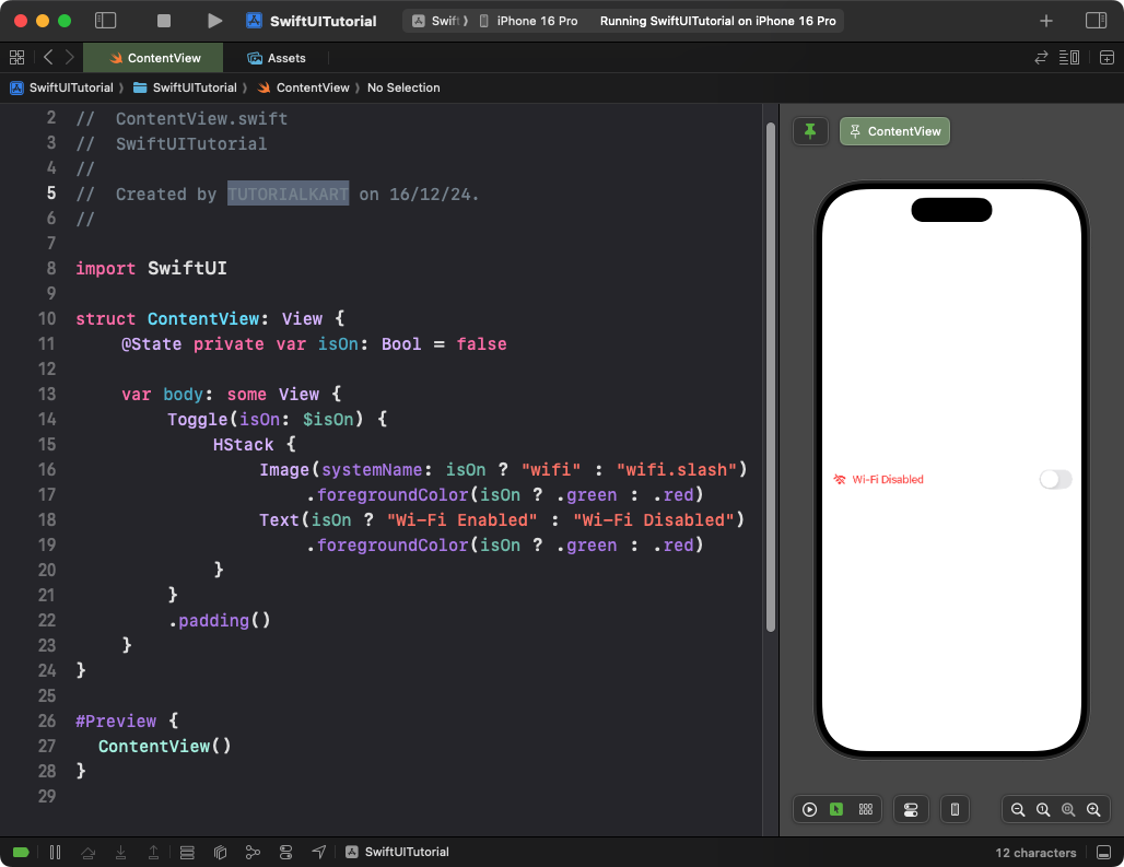 SwiftUI Toggle with Image - Examples [3]