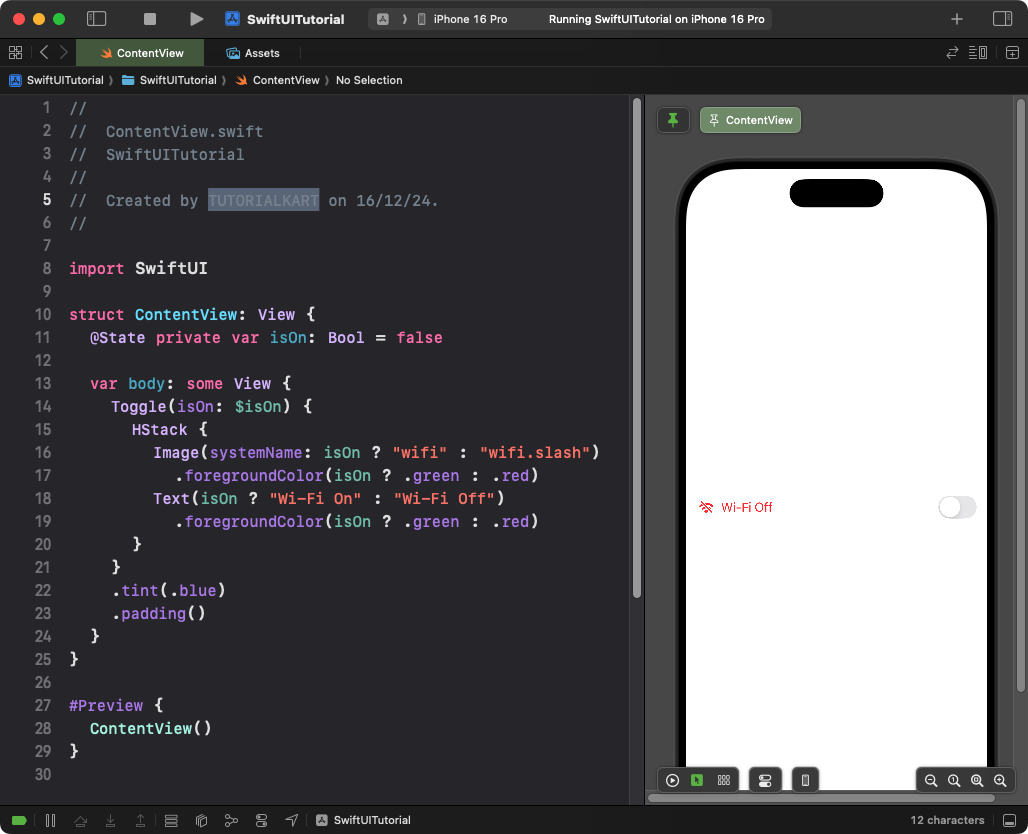 SwiftUI Toggle Color - Examples [4]