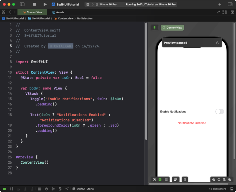 Swiftui Toggle Action Examples 3 