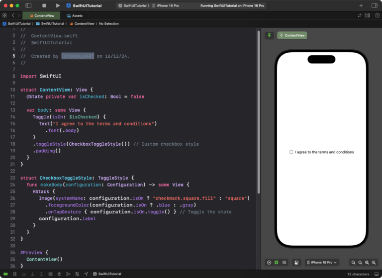 SwiftUI Toggle as Checkbox - Examples [3]