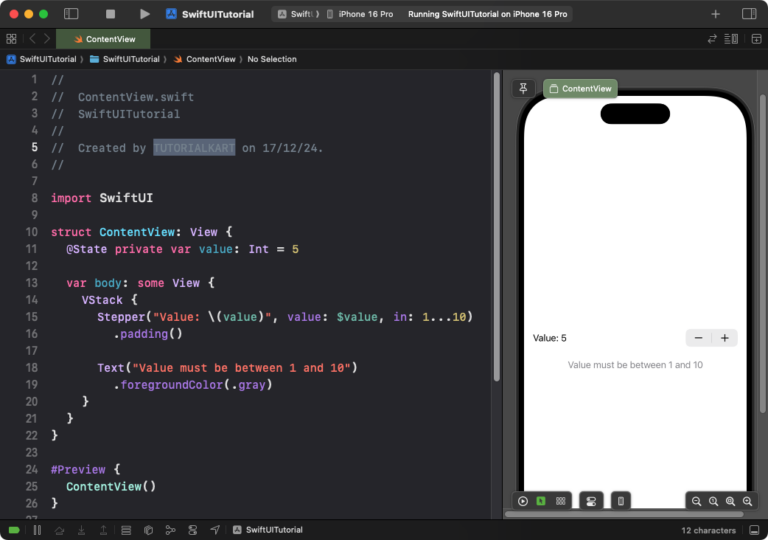 SwiftUI Stepper - Syntax and Basic Examples [4]