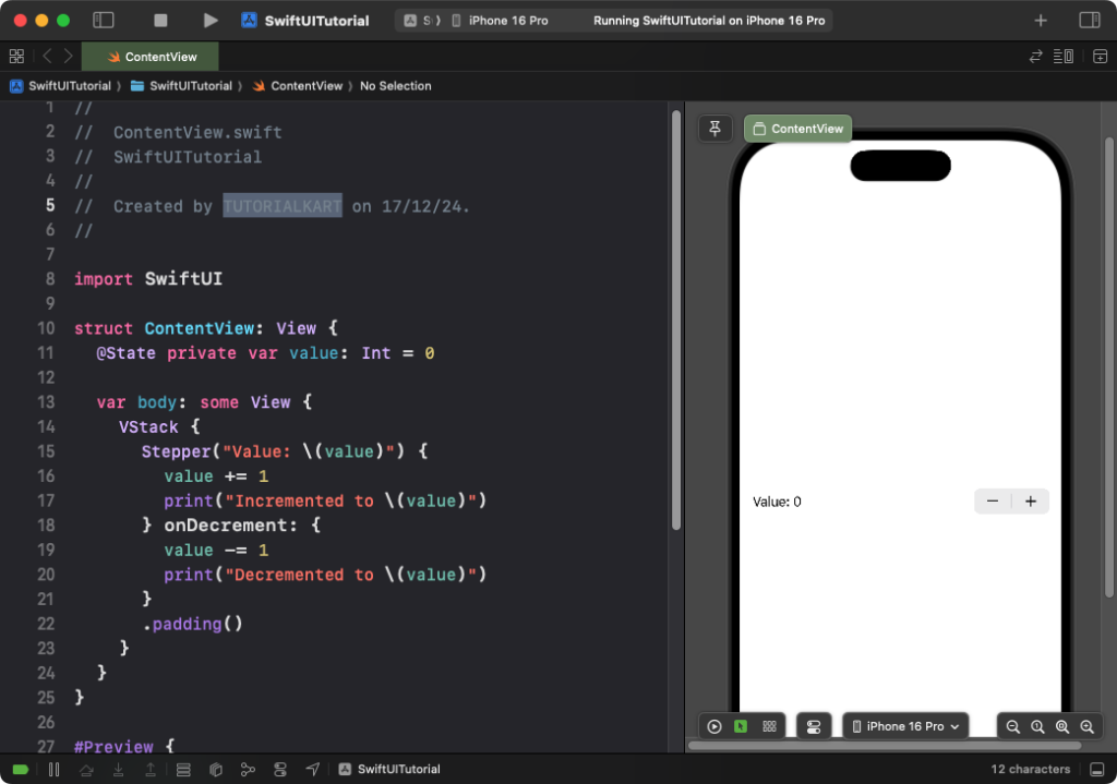 Swiftui Stepper Syntax And Basic Examples 4