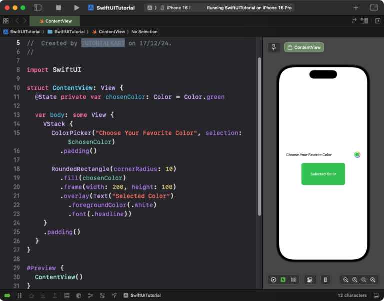 SwiftUI ColorPicker - Syntax and Basic Examples [4]