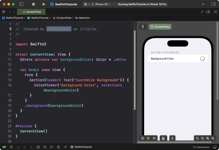 SwiftUI ColorPicker - Syntax and Basic Examples [4]