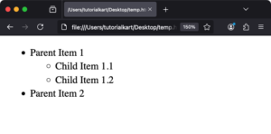 HTML Unordered Lists