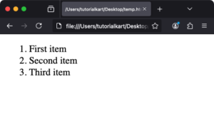HTML Ordered Lists
