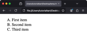 HTML Ordered Lists
