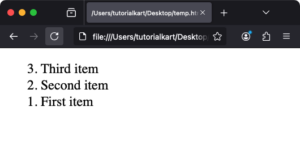 HTML Ordered Lists