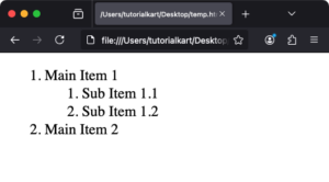 HTML Ordered Lists