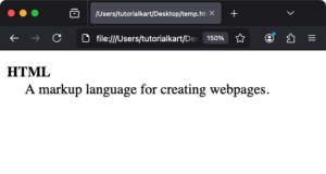 HTML Definition Lists