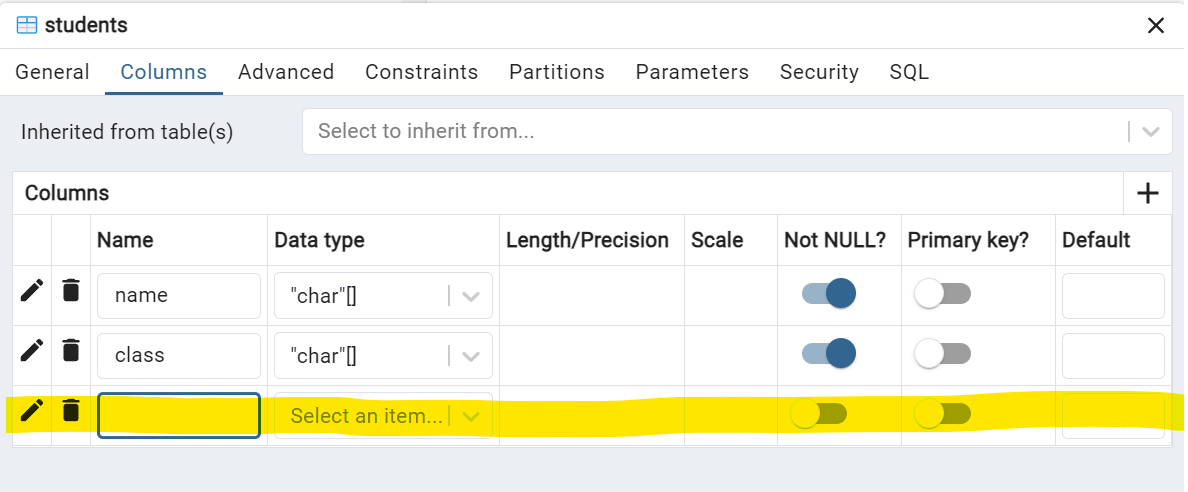 How to Modify Table Structure in pgAdmin 4