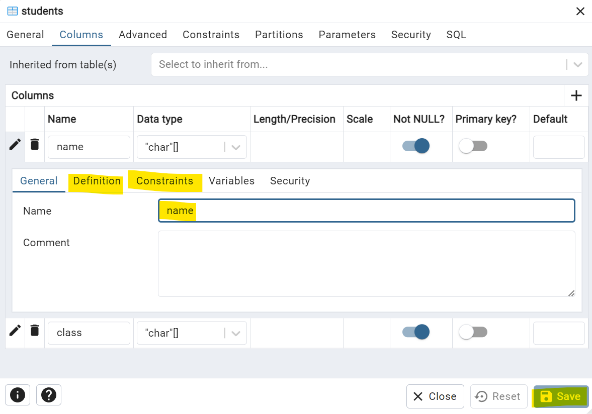 How to Modify Table Structure in pgAdmin 4