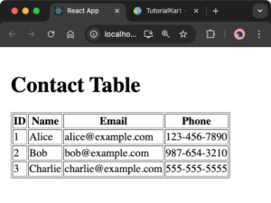 React - Render Array of Objects as a Table - Examples [2]