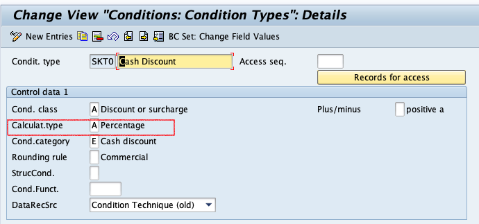 Calculation Type in SAP