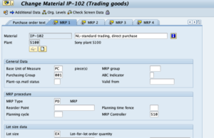 Gross Requirements Planning in SAP